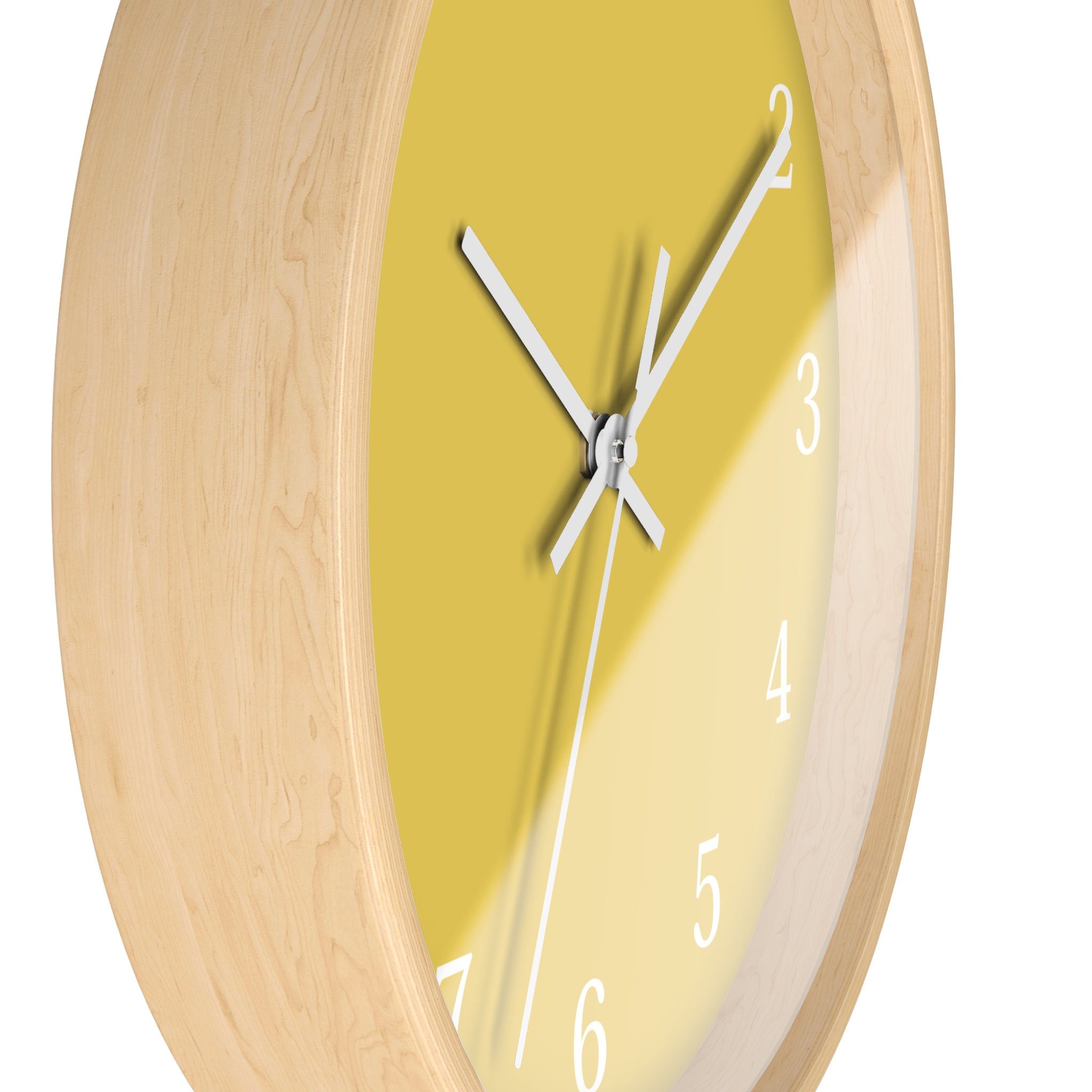 Yellow Wall Clock, Yellow Wall Clock With White Hands, Customized Wall ...