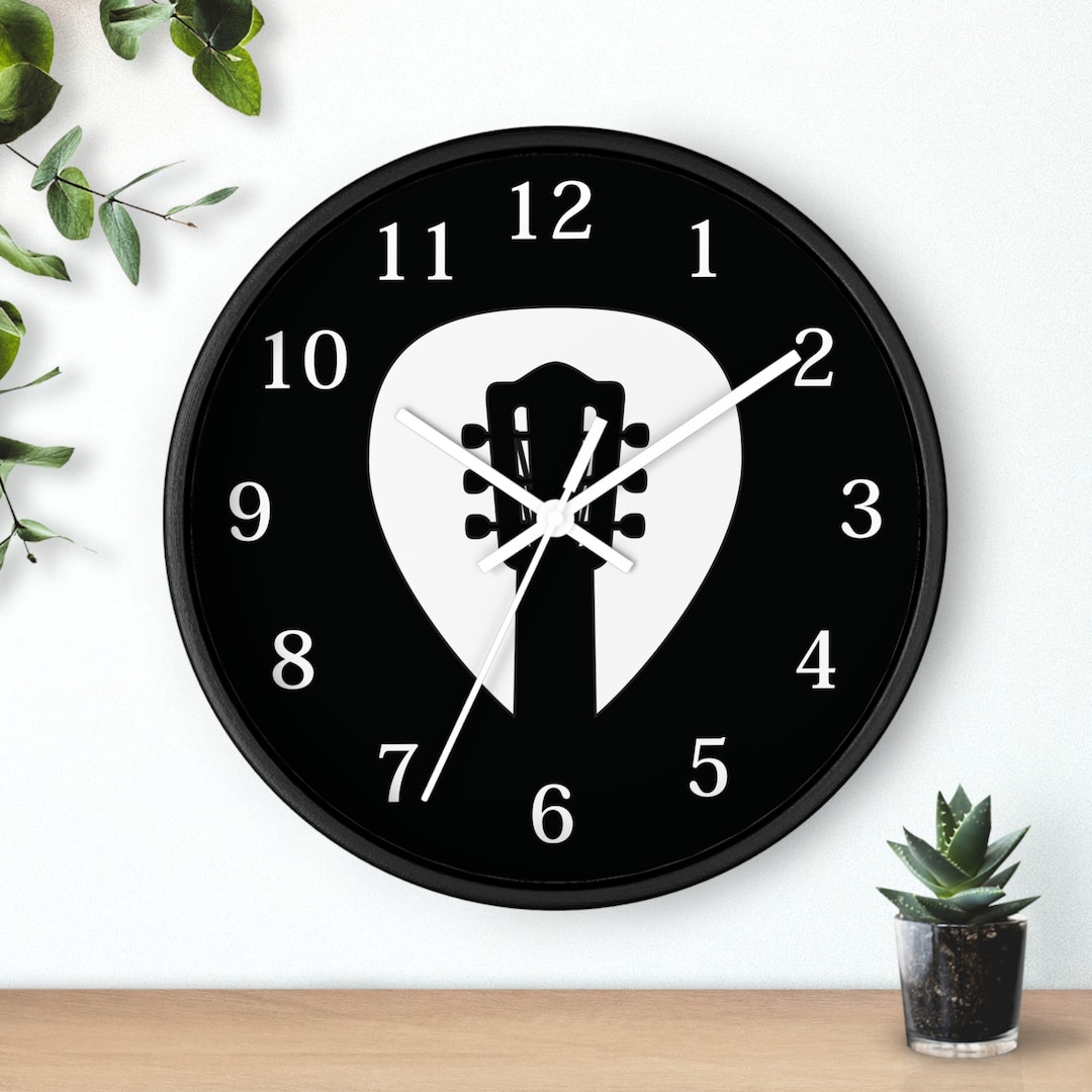 Guitar Wall Clock, Guitar Clock, Musical Instrument Wall Clock, Country ...