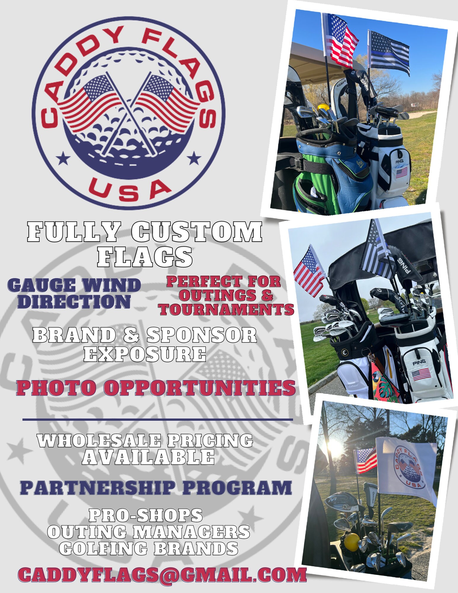 Caddy Flags - Golf Bag Flag - Golf Gift - American Flag - Etsy