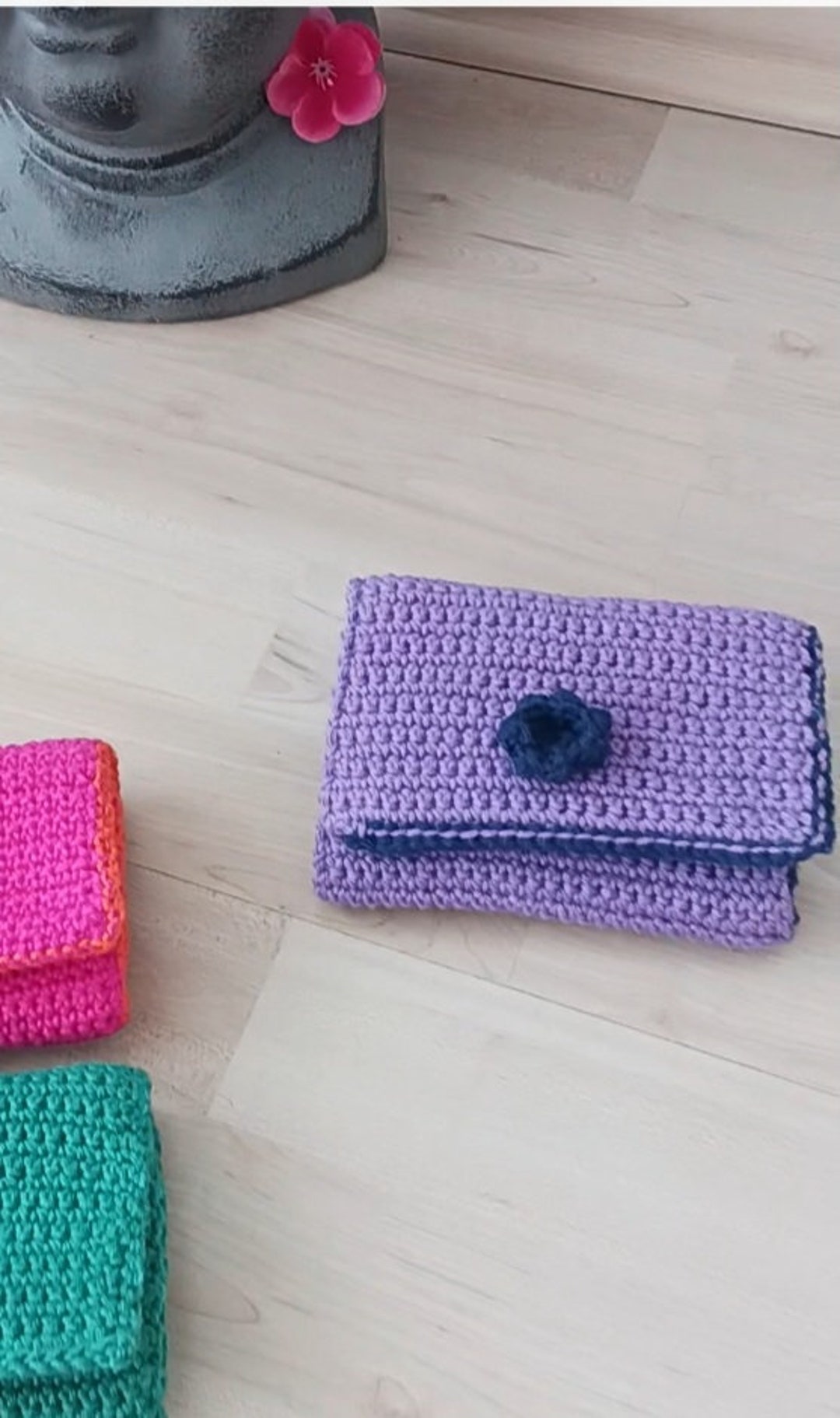 Crocheted Purse. Purple. Crochet Wallet. Monedero Ganchillo. Purple - Etsy