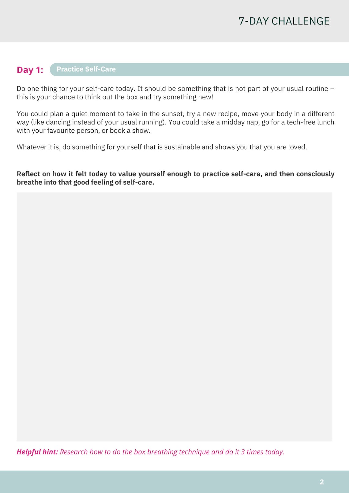 7-day Wellness Challenge - Etsy