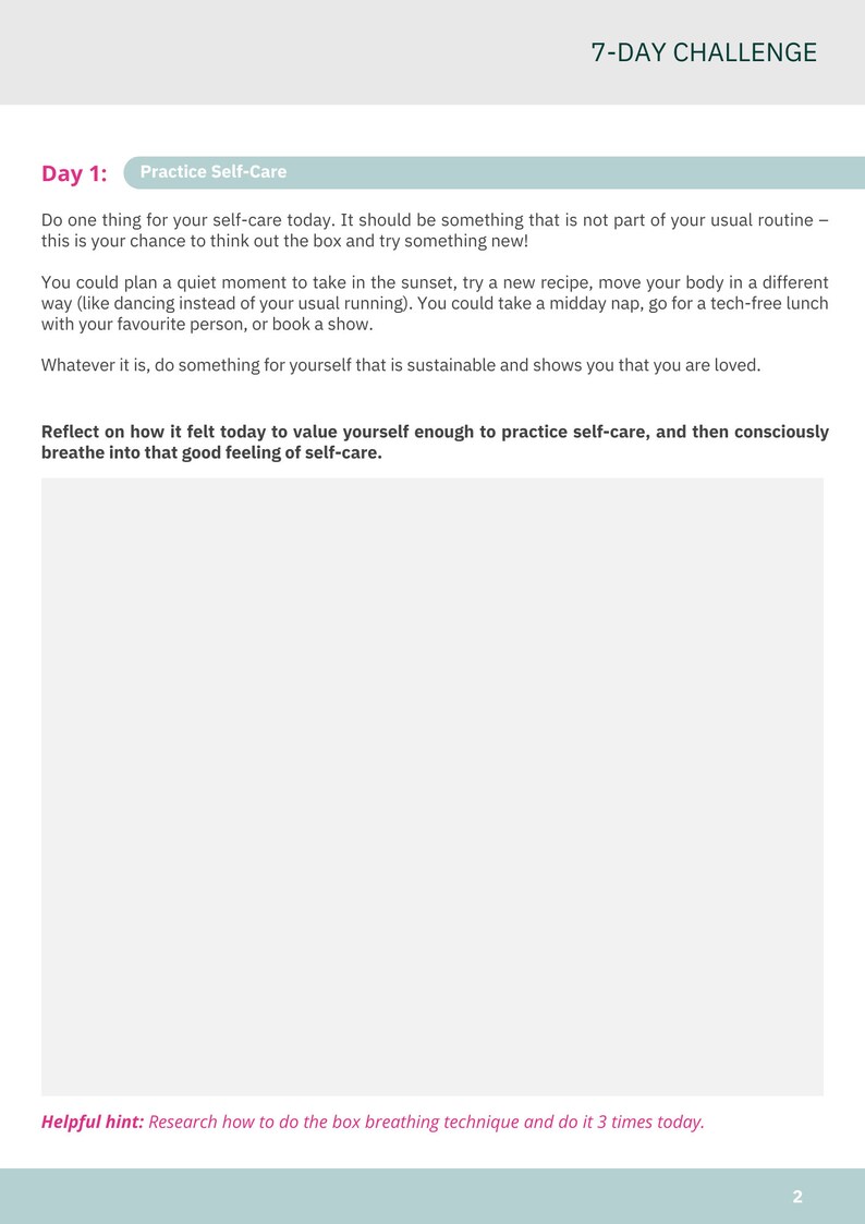 7-day Wellness Challenge - Etsy