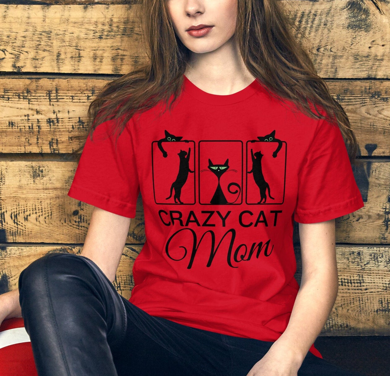 Playful Cat Mom Shirt Crazy Cat Mom Tee Crazy Cat Lady Gift - Etsy