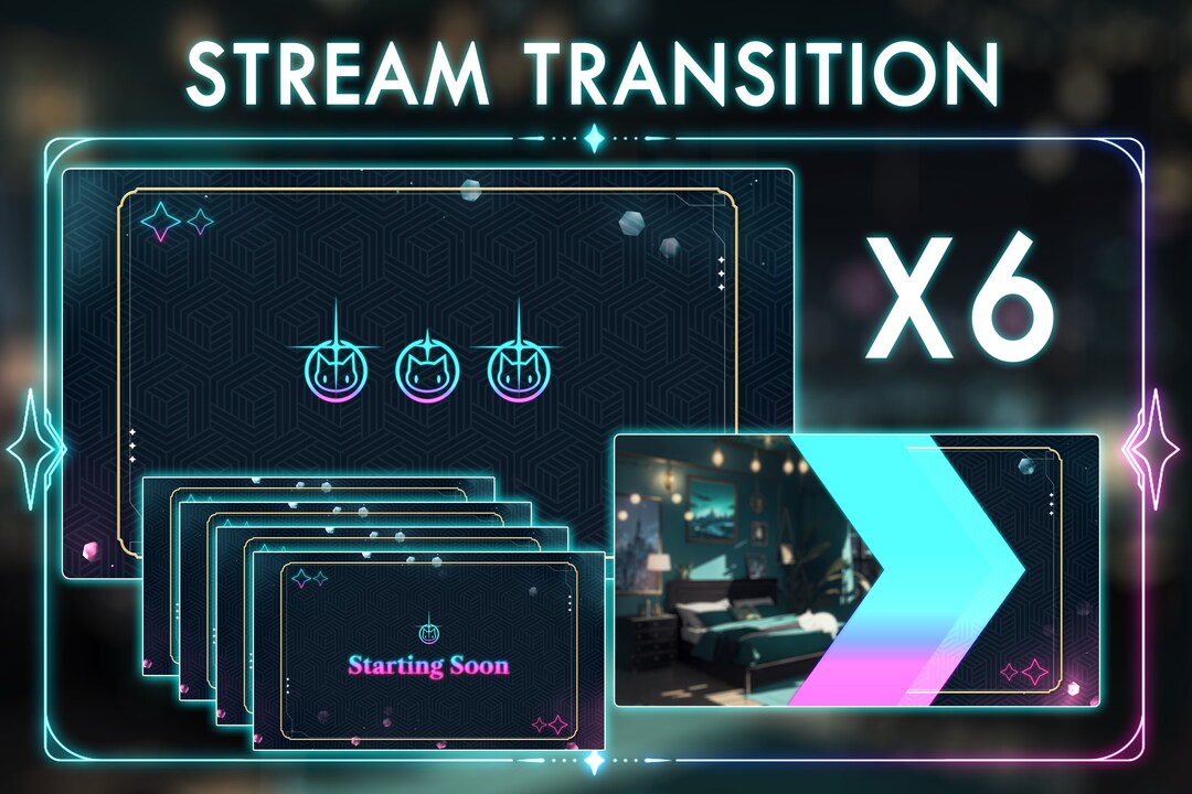 Stream Transition Midnight Cat | Vtuber Transition | Stream | Animated ...