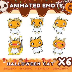 Animated Halloween Pumpkin Cat Emotes – Twitch Stream (GIF X6) - Etsy