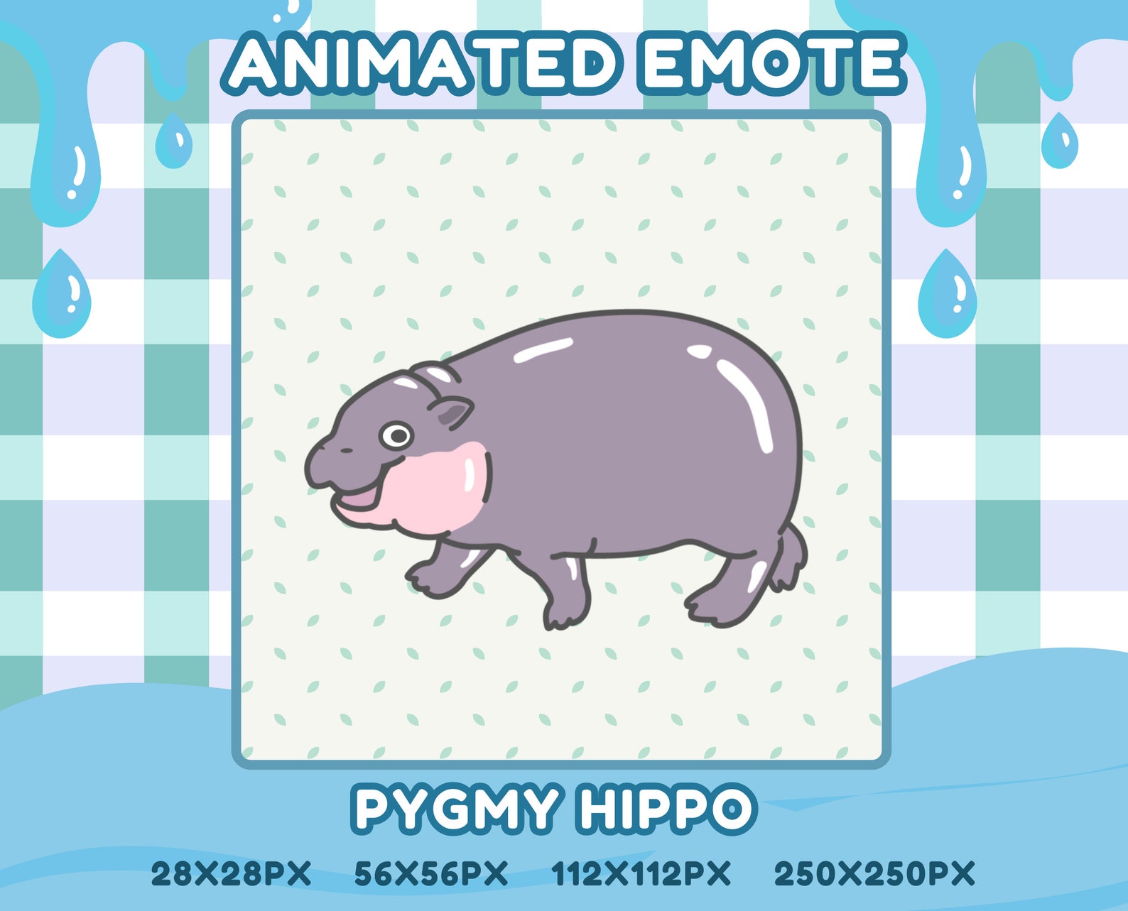 Animated Pygmy Hippo Emote – Twitch Stream Decoration (GIF Digital ...
