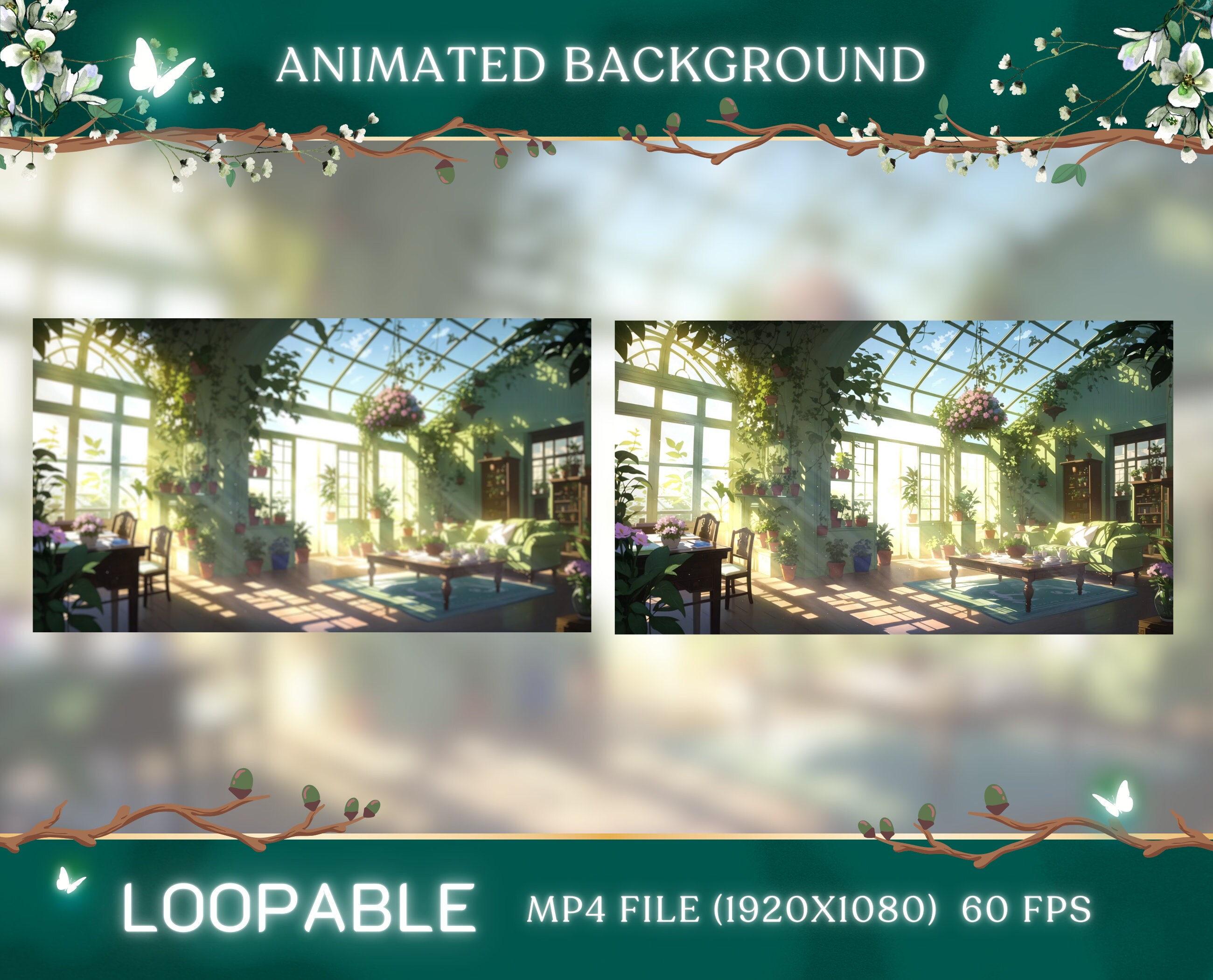 PLANT ROOM Twitch Stream - Vtuber Animation Background - Desk - Gamer ...