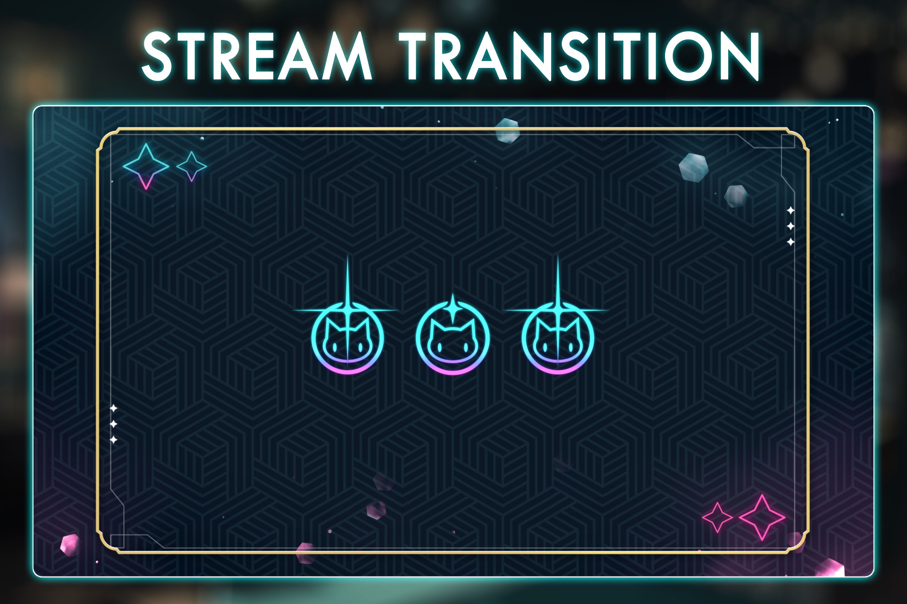 Stream Transition Midnight Cat Vtuber Transition Stream Animated Stream ...