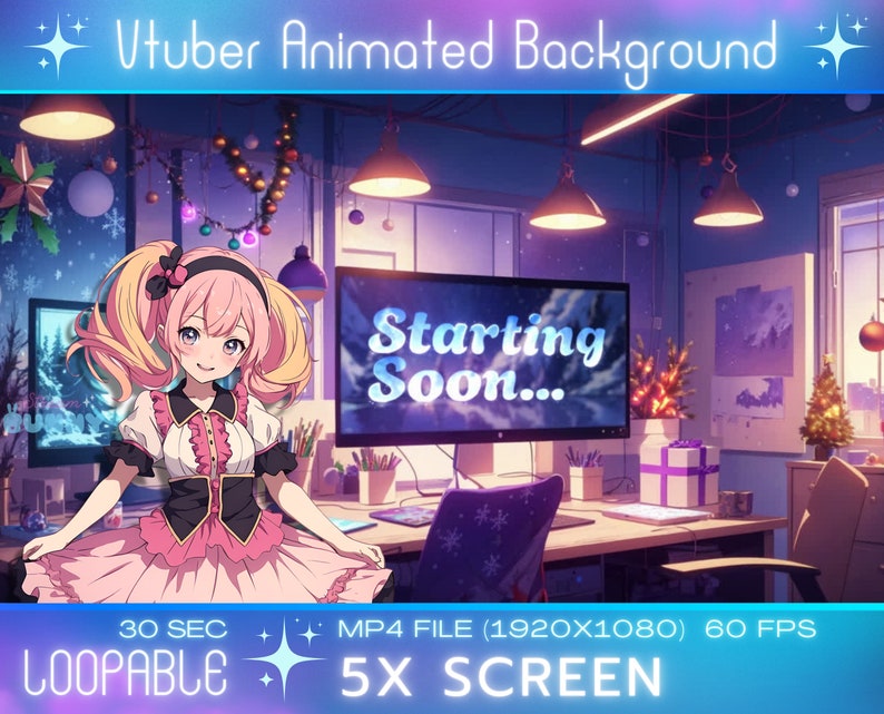 Animated Background, Lofi Vtuber Background, Twitch Stream Screens ...
