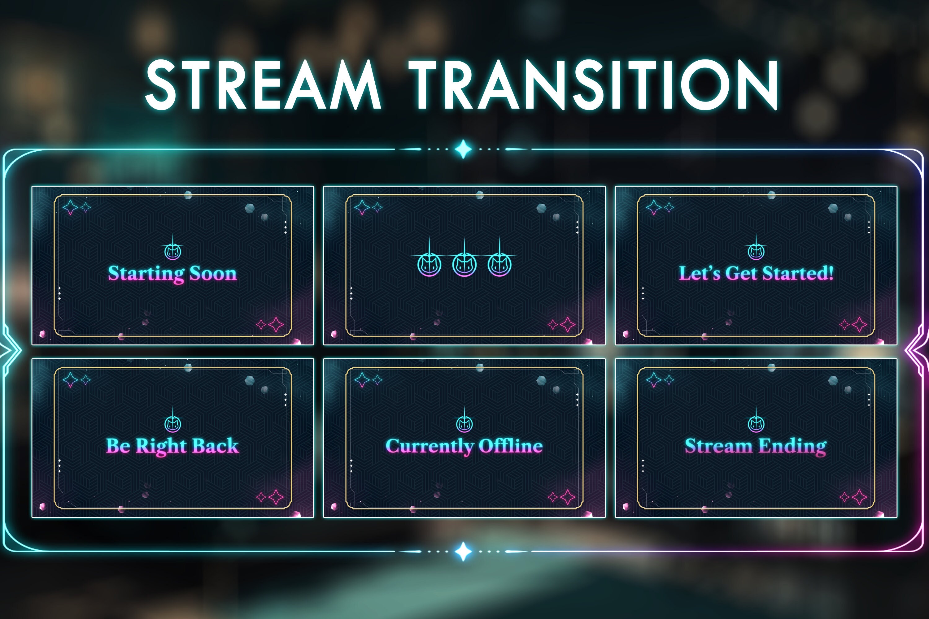 Stream Transition Midnight Cat Vtuber Transition Stream Animated Stream ...