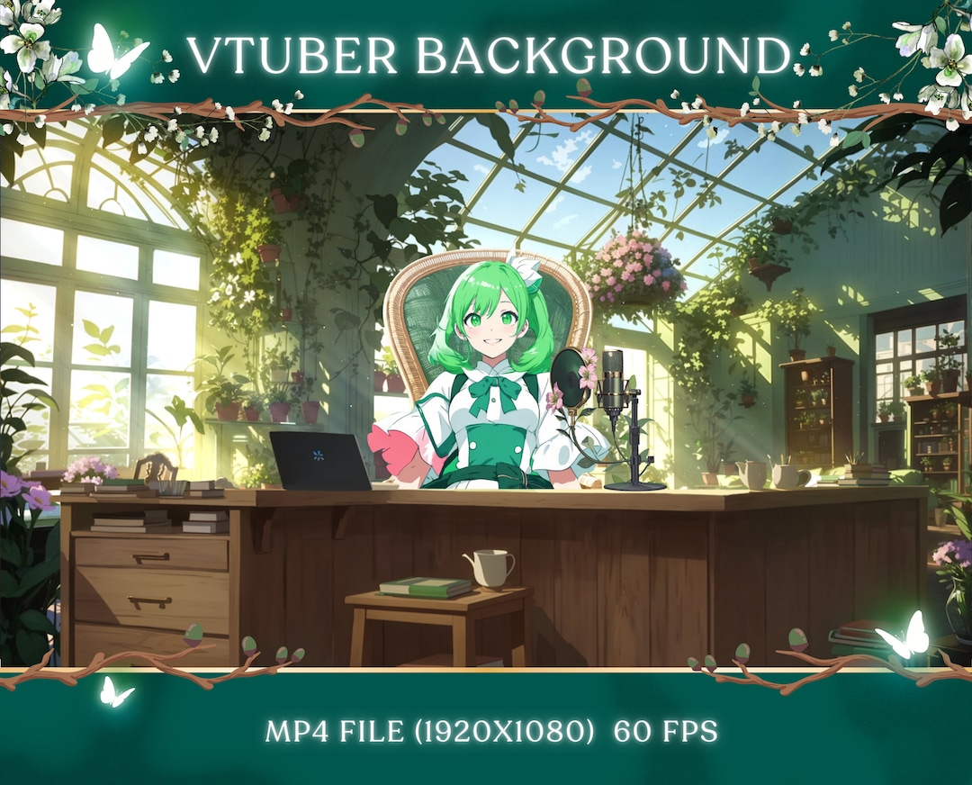 PLANT ROOM Twitch Stream - Vtuber Animation Background - Desk - Gamer ...