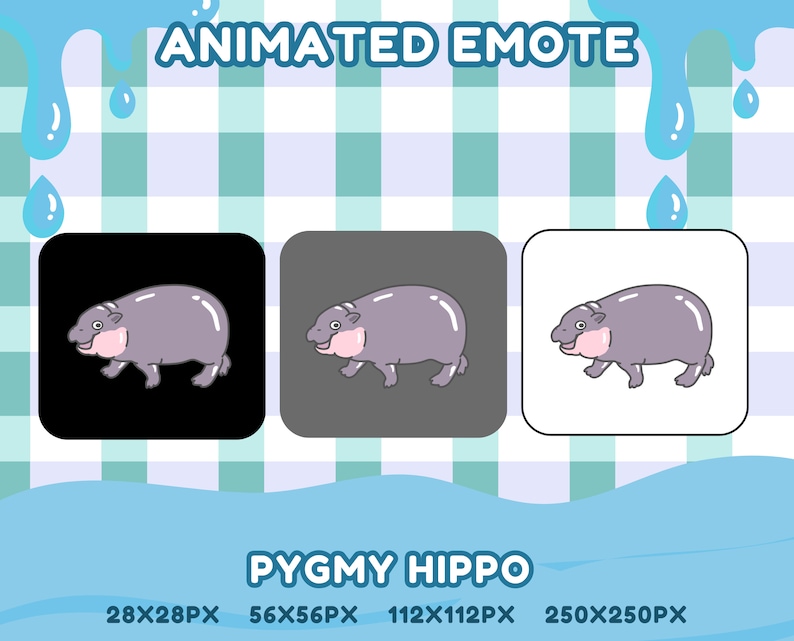 Animated Pygmy Hippo Emote – Twitch Stream Decoration (GIF Digital ...