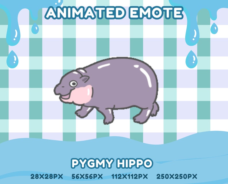 Animated Pygmy Hippo Emote – Twitch Stream Decoration (GIF Digital ...