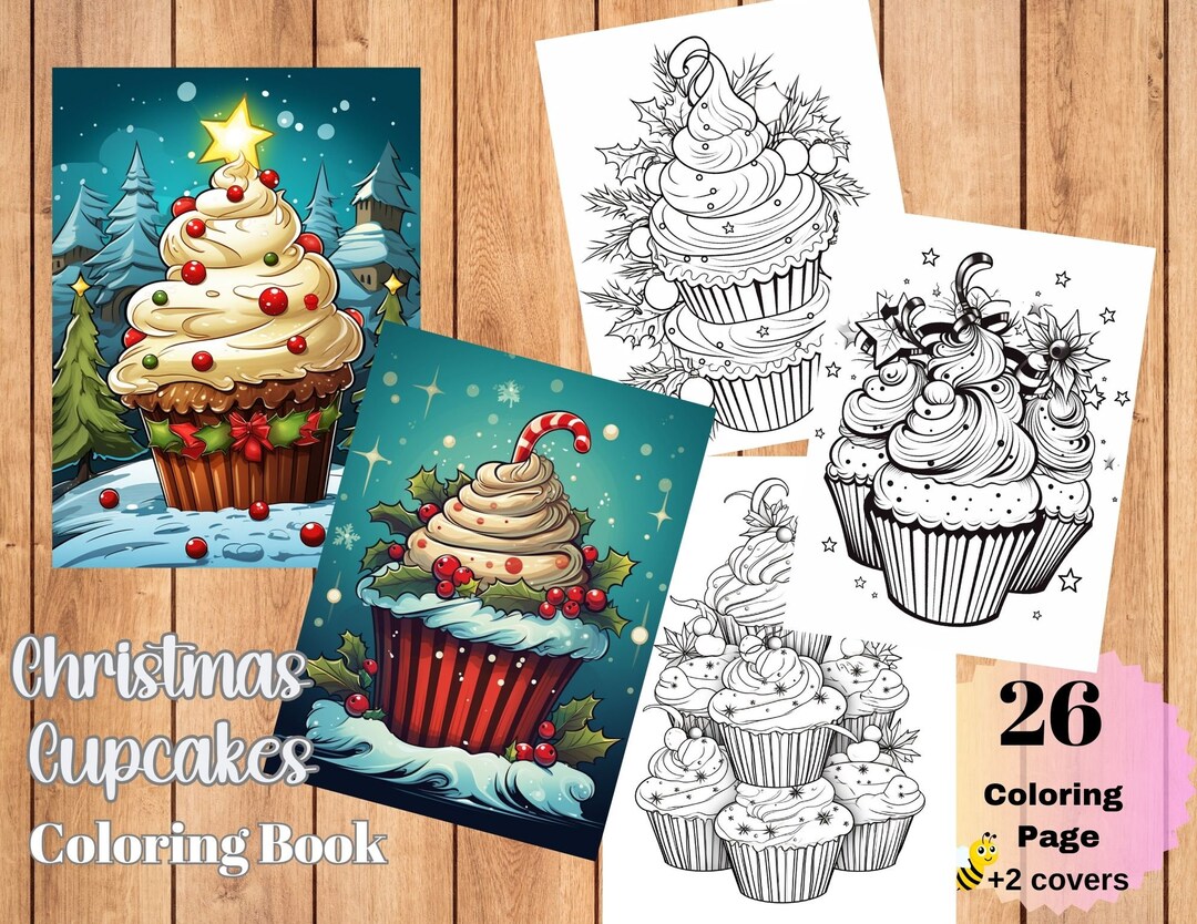 26 Christmas Treats Coloring Book, Printable Dessert and Drink Coloring ...