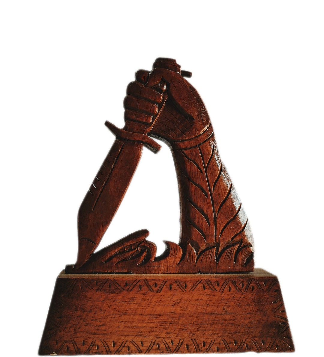 Handcarved Wooden Knife in Hand Logodecor Kashmiri Artisan - Etsy