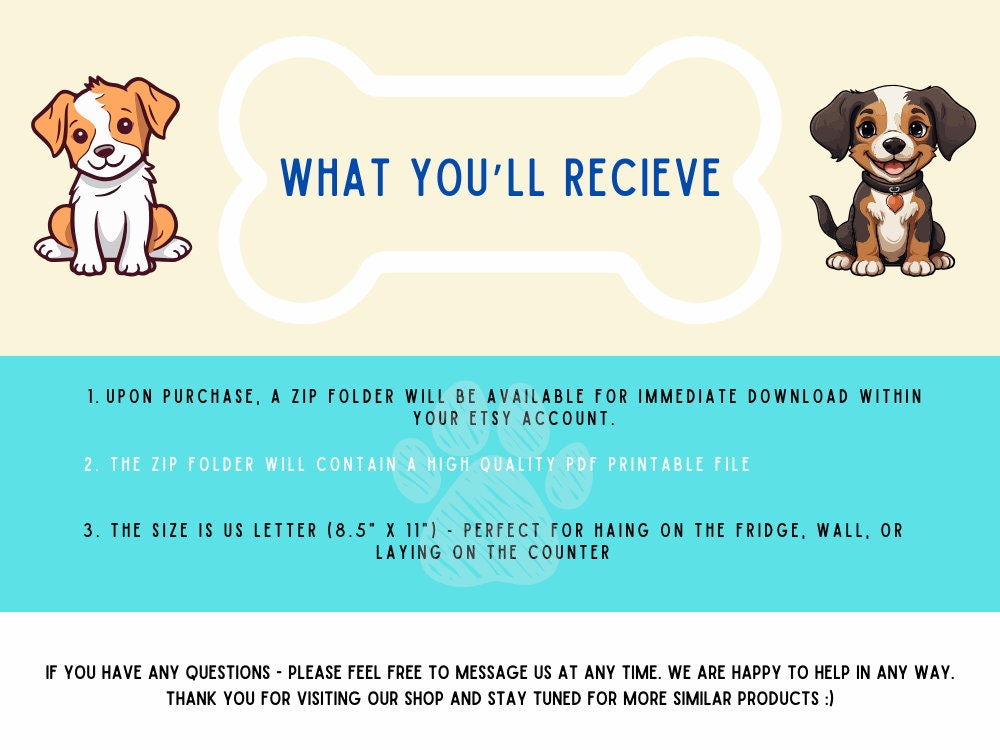 Dog Report Card - Printable Digital Download PDF - Track Your Pup's ...