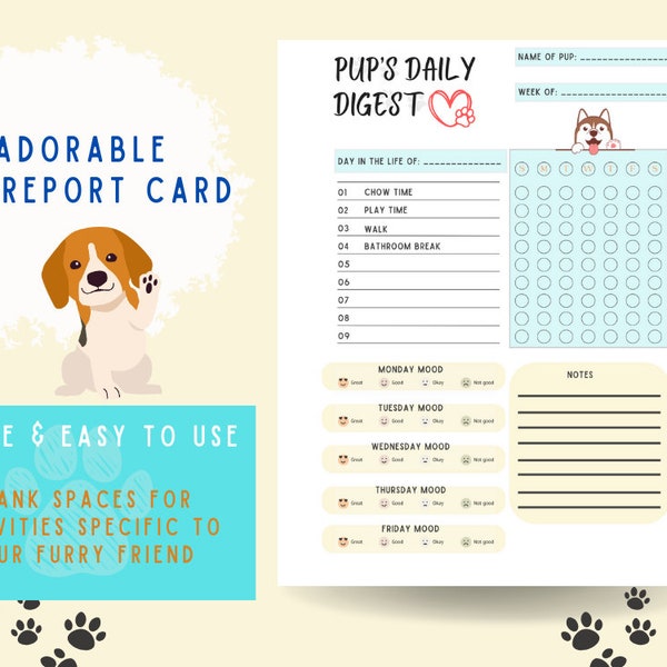 Dog Report Card - Etsy