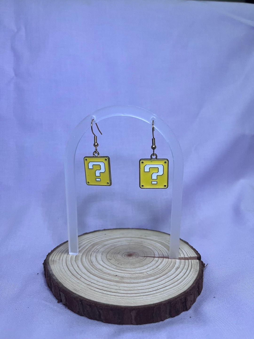Question Mark Block Earrings, Yellow Mystery Box, Mario Earrings, Mario ...