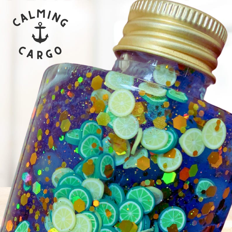 Calm Down Sensory Jar Glitter Jar for Anxiety, Mindfulness Fidget Toy ...