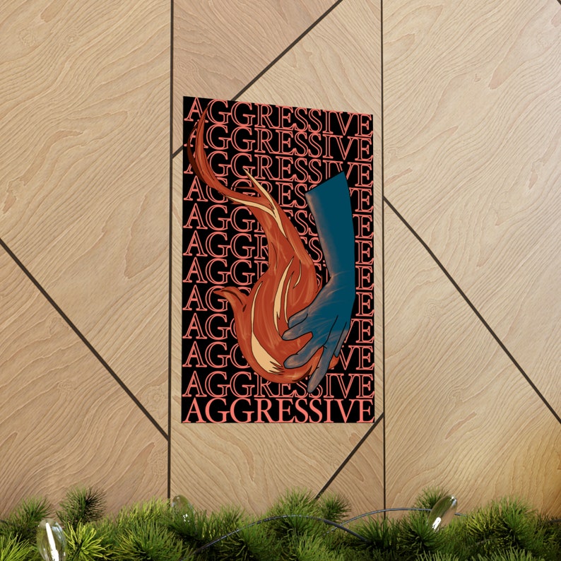 MTG Poster Aggressive Red Mana Art Print Colorful Wall Art Home Office ...