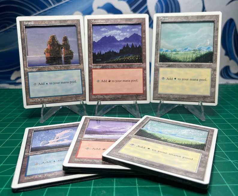 MTG 3D Basic White Border Land Cards Magic the Gathering Gifts for All ...
