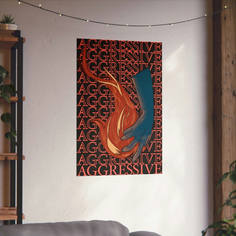MTG Poster Aggressive Red Mana Art Print Colorful Wall Art Home Office ...