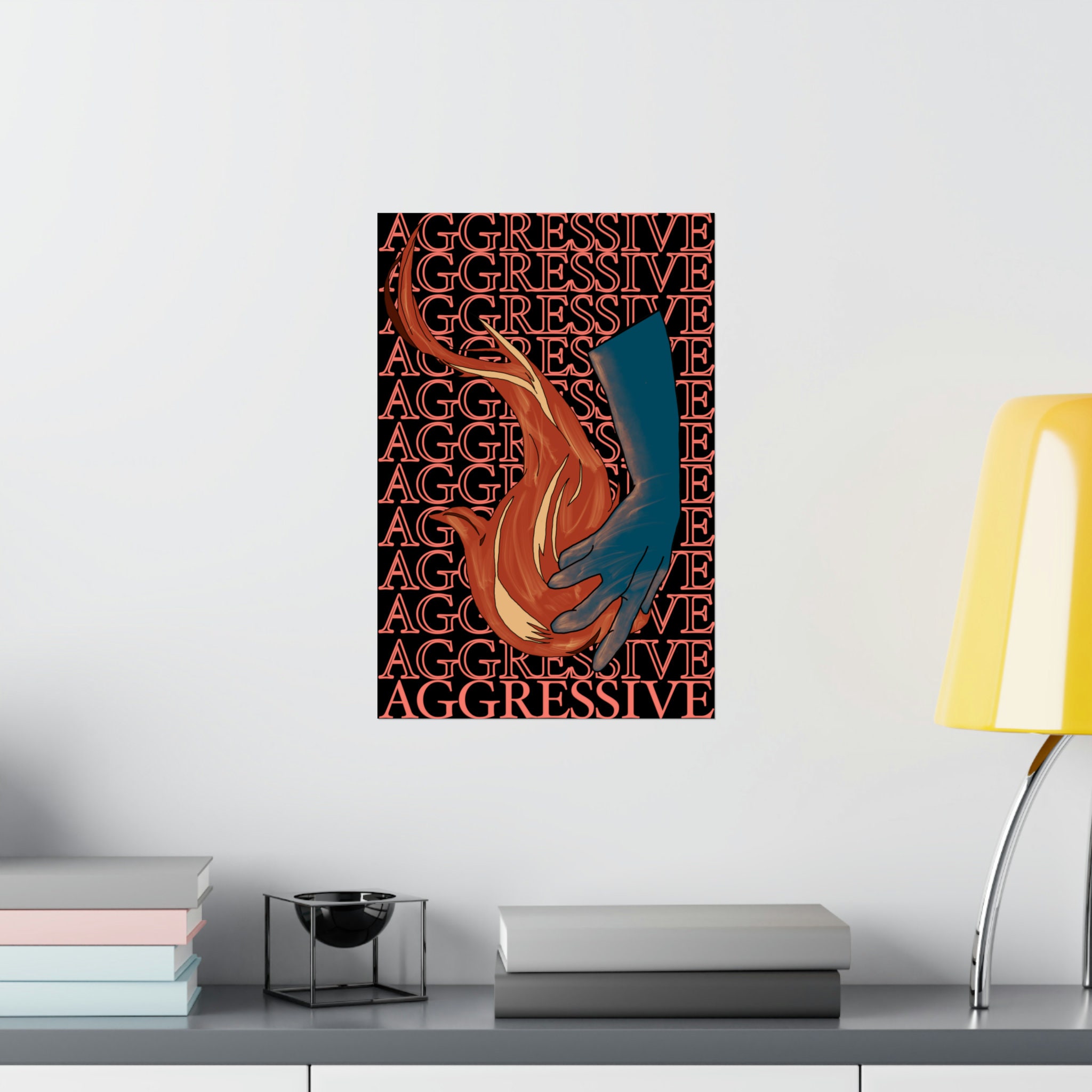 MTG Poster Aggressive Red Mana Art Print Colorful Wall Art Home Office ...