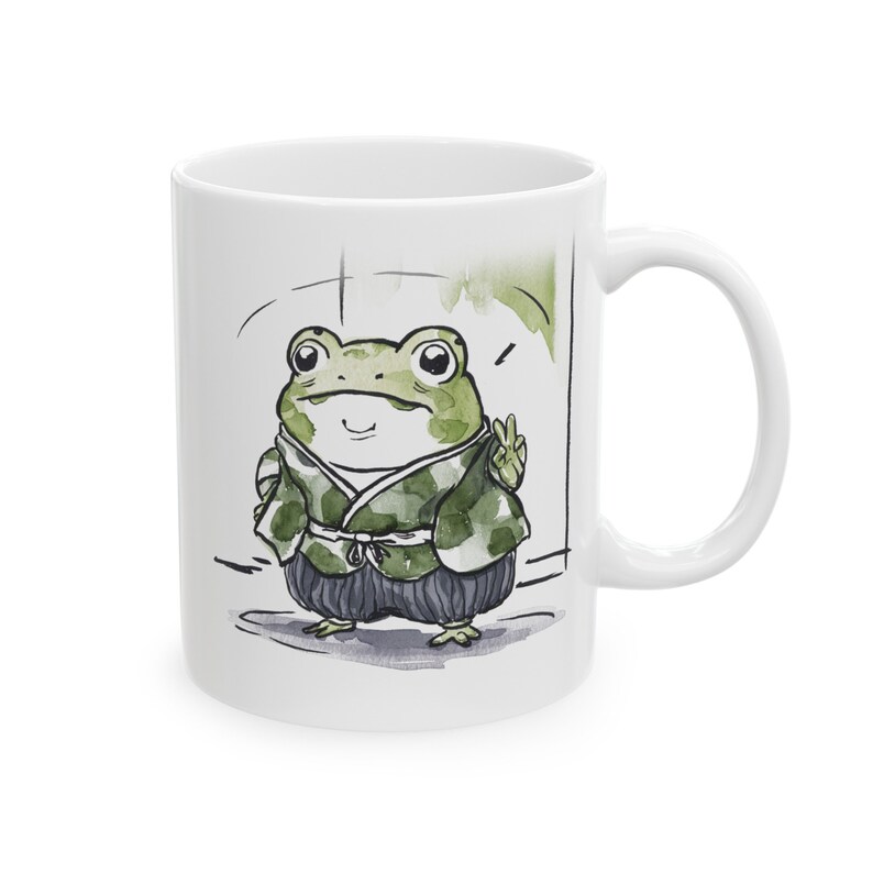 Chill Frog Double Sided Mug ,11oz, Ceramic Coffee Tea Man Women Chibi ...