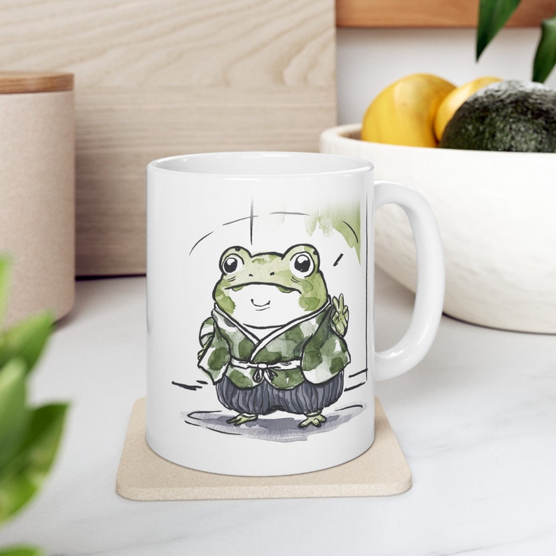 Chill Frog Double Sided Mug ,11oz, Ceramic Coffee Tea Man Women Chibi ...