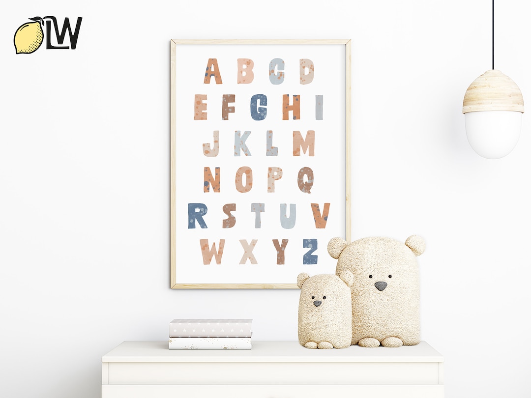 ABC Alphabet Wall Art for Nursery, Kids Room or School | Educational ...