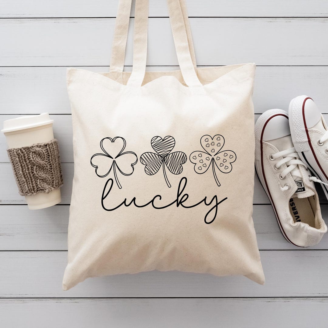 Lucky Leaf Clover Tote Bag, Four Leaf Clover Baby Totes, Lucky Bag, St ...