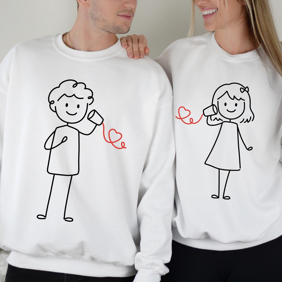 Cute Stickman Couples Matching Sweatshirt Valentines Day Gift, Funny ...