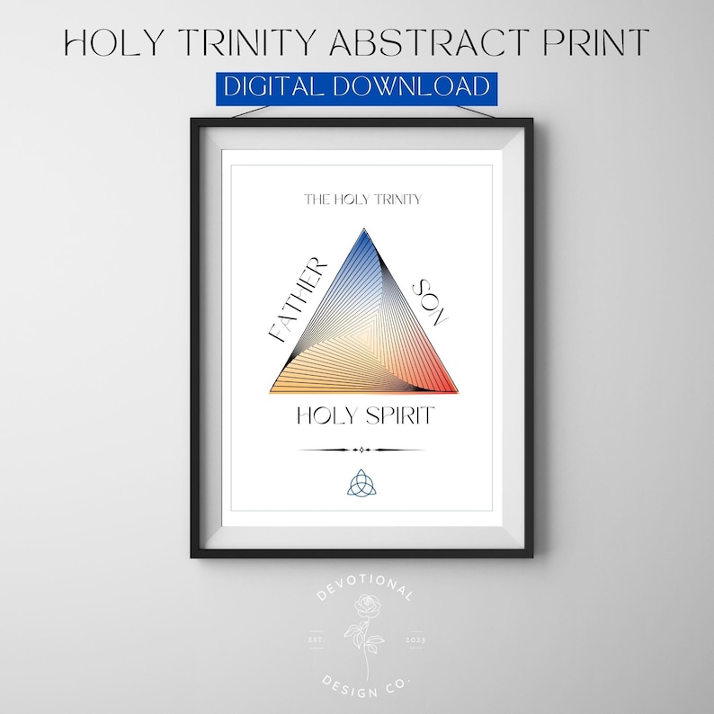 Holy Trinity Geometric Art Print, Christian Catholic Decor (digital ...