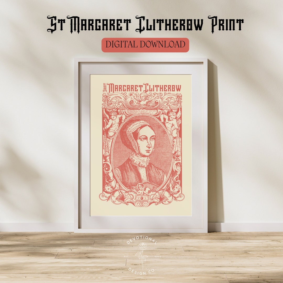 Saint Margaret Clitherow Duotone Print, Patron Saint, English Martyr ...