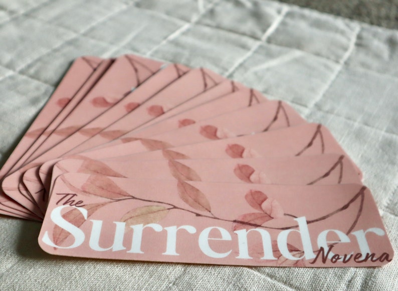 Printable Surrender Novena Prayer Card Set, Pink, Floral, 12 Cards ...