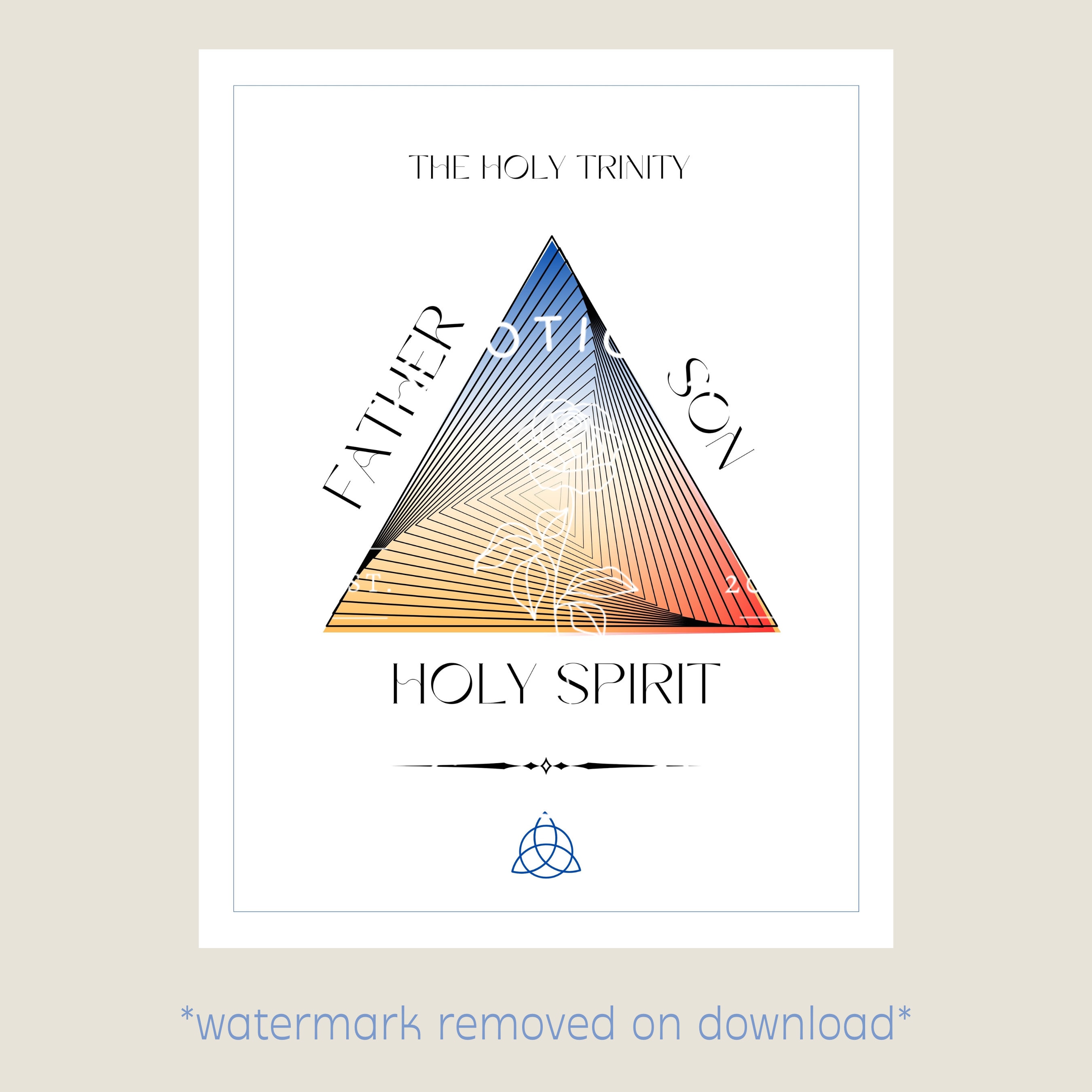 The Holy Trinity, Father, Son, Holy Spirit, Art Print, Modern ...