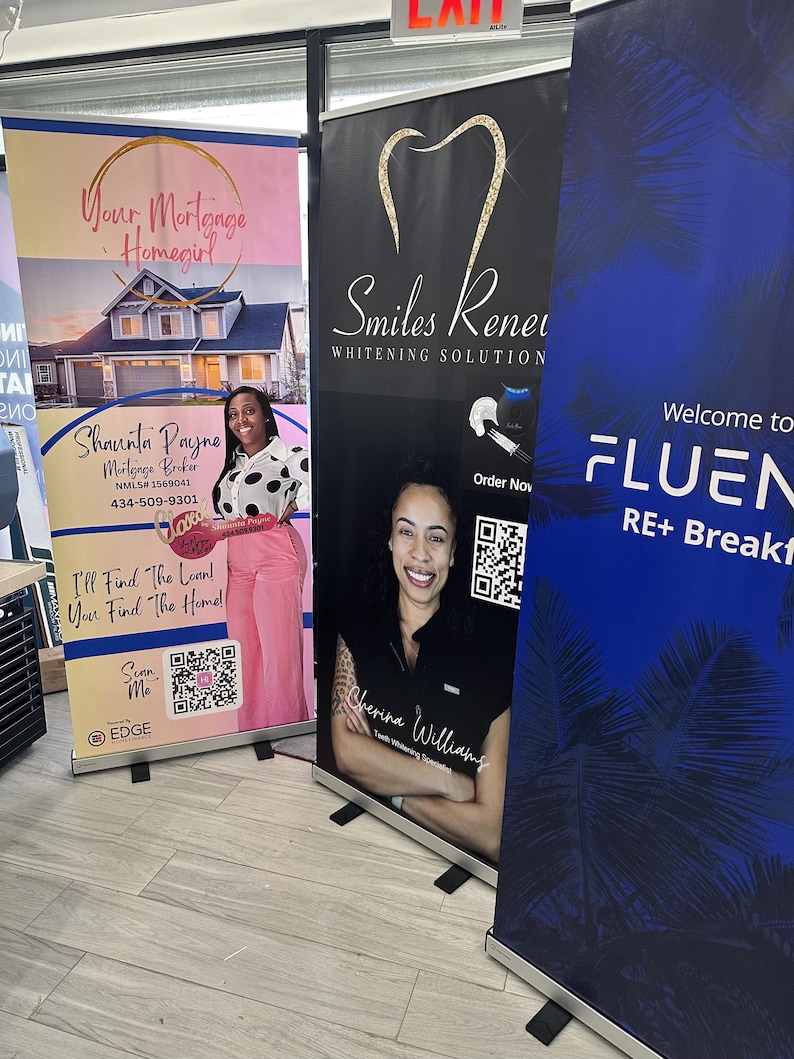 Custom Retractable Banner: 33"x81" Pop up Sign With Stand - Etsy