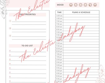Printable Minimalist Daily Planner, Aesthetic Planner, Organized Daily ...