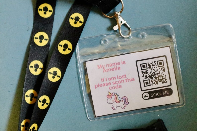 Personalised QR Code Lanyard Cards - Etsy