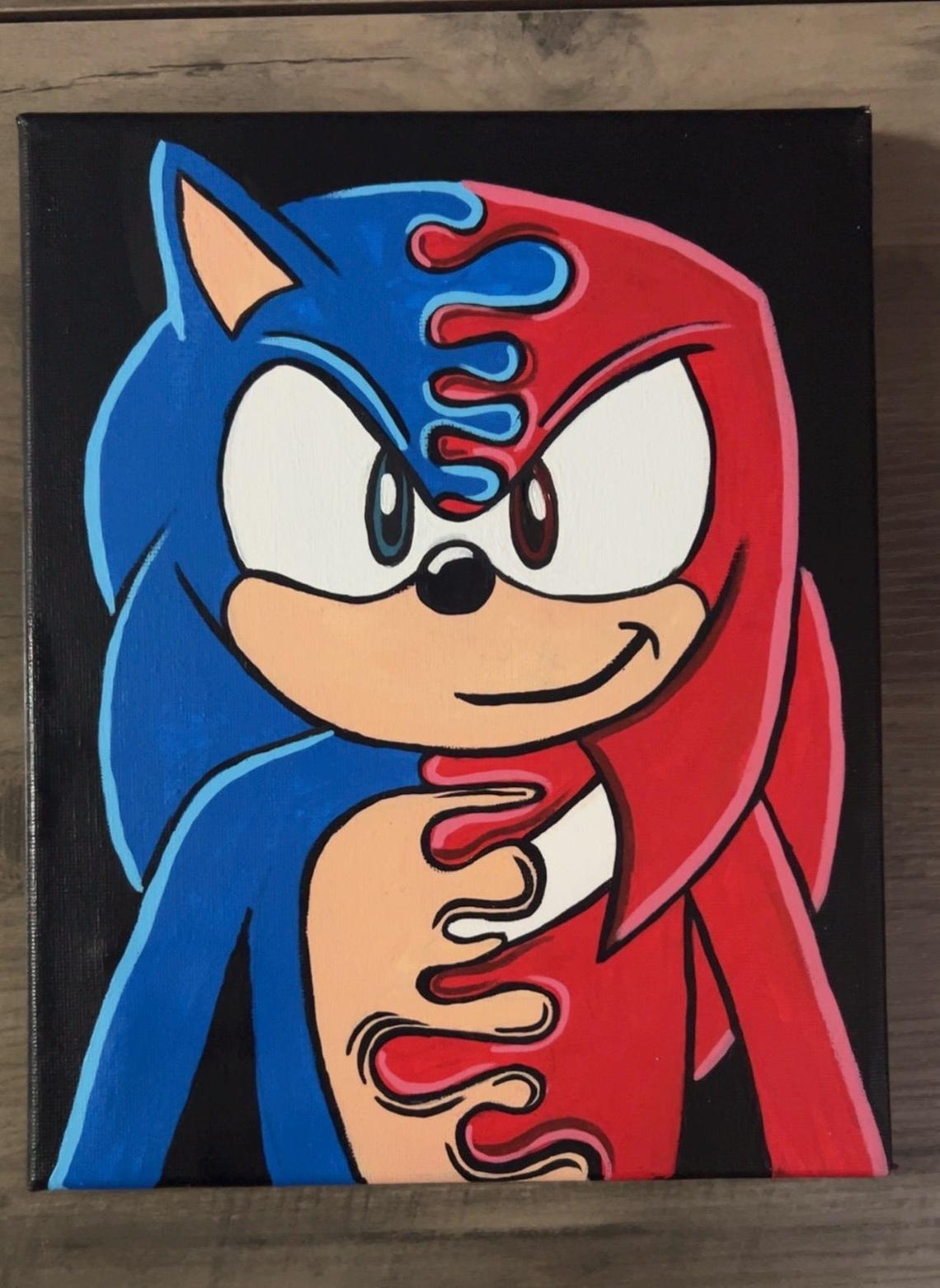 8x10 Sonic the Hedgehog and Knuckles Canvas Painting - Etsy