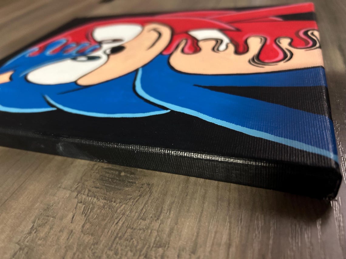 8x10 Sonic the Hedgehog and Knuckles Canvas Painting - Etsy