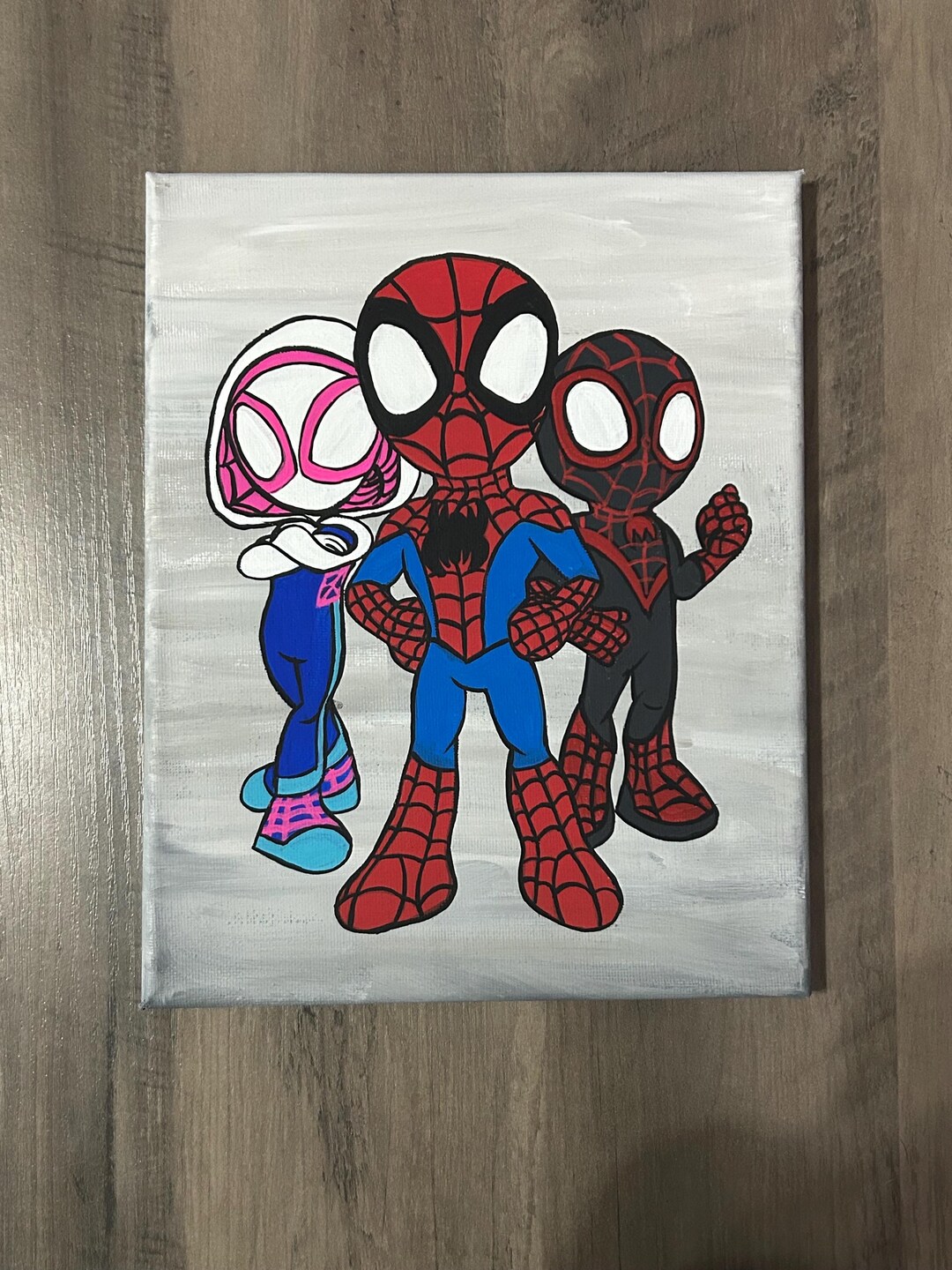 Spidey Friends Wall Decor, 8x10” Hand Painted Canvas Art - Etsy