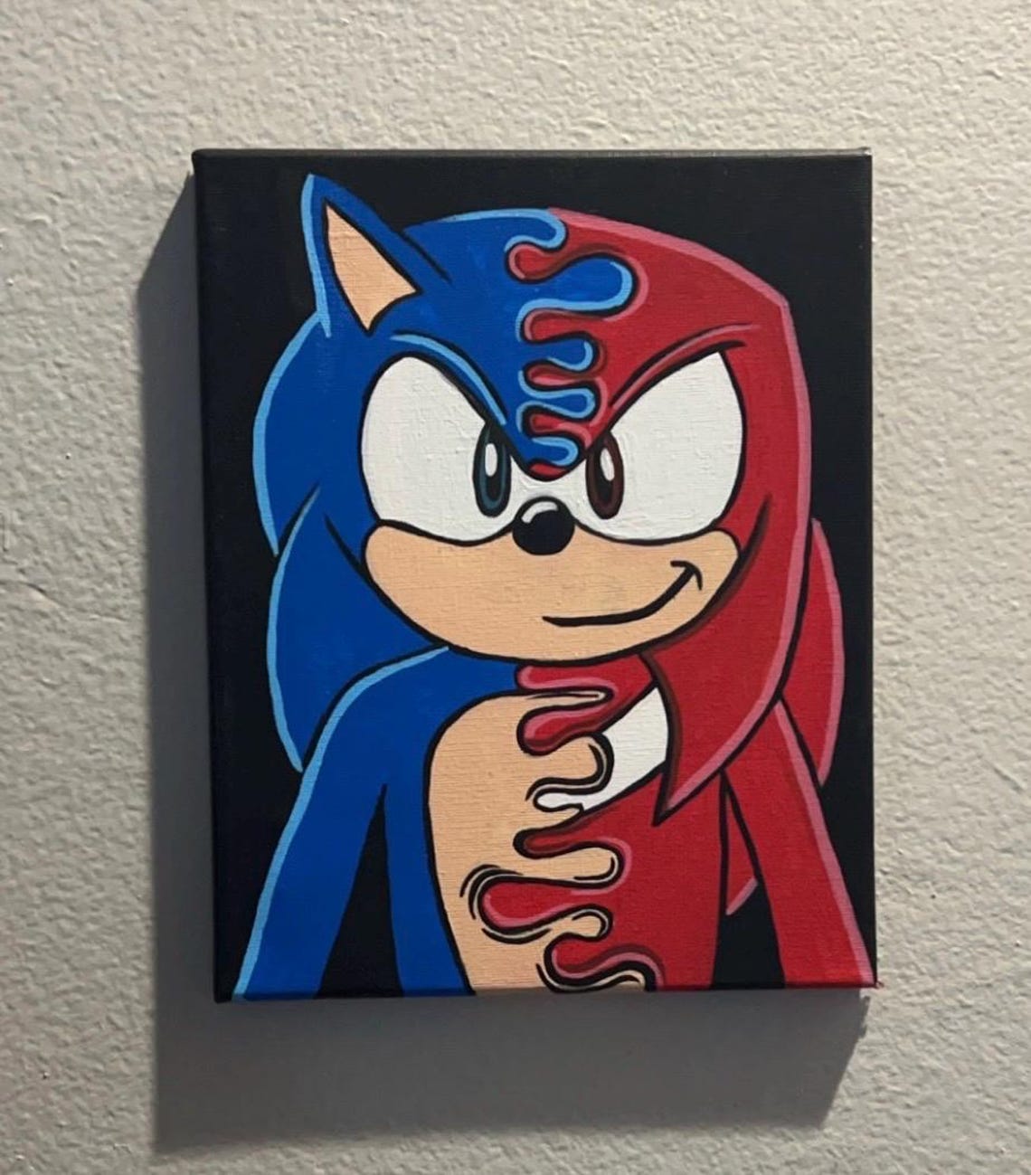 8x10 Sonic the Hedgehog and Knuckles Canvas Painting - Etsy