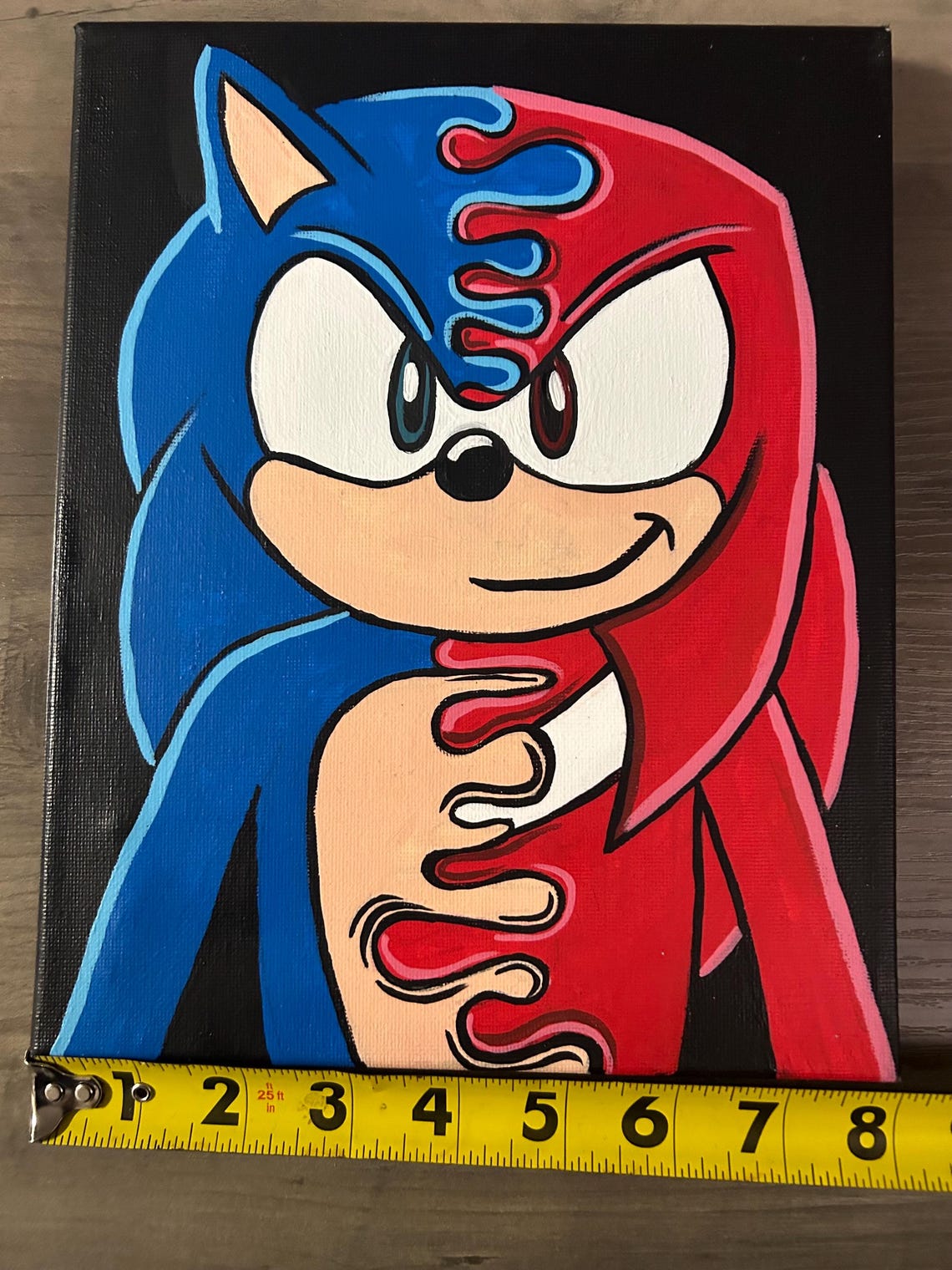 8x10 Sonic the Hedgehog and Knuckles Canvas Painting - Etsy