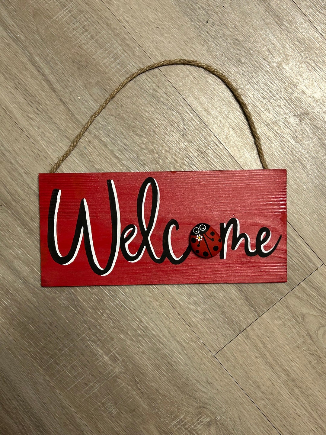 Ladybug Front Door Sign, 6x12 Wooden Plaque Sign - Etsy