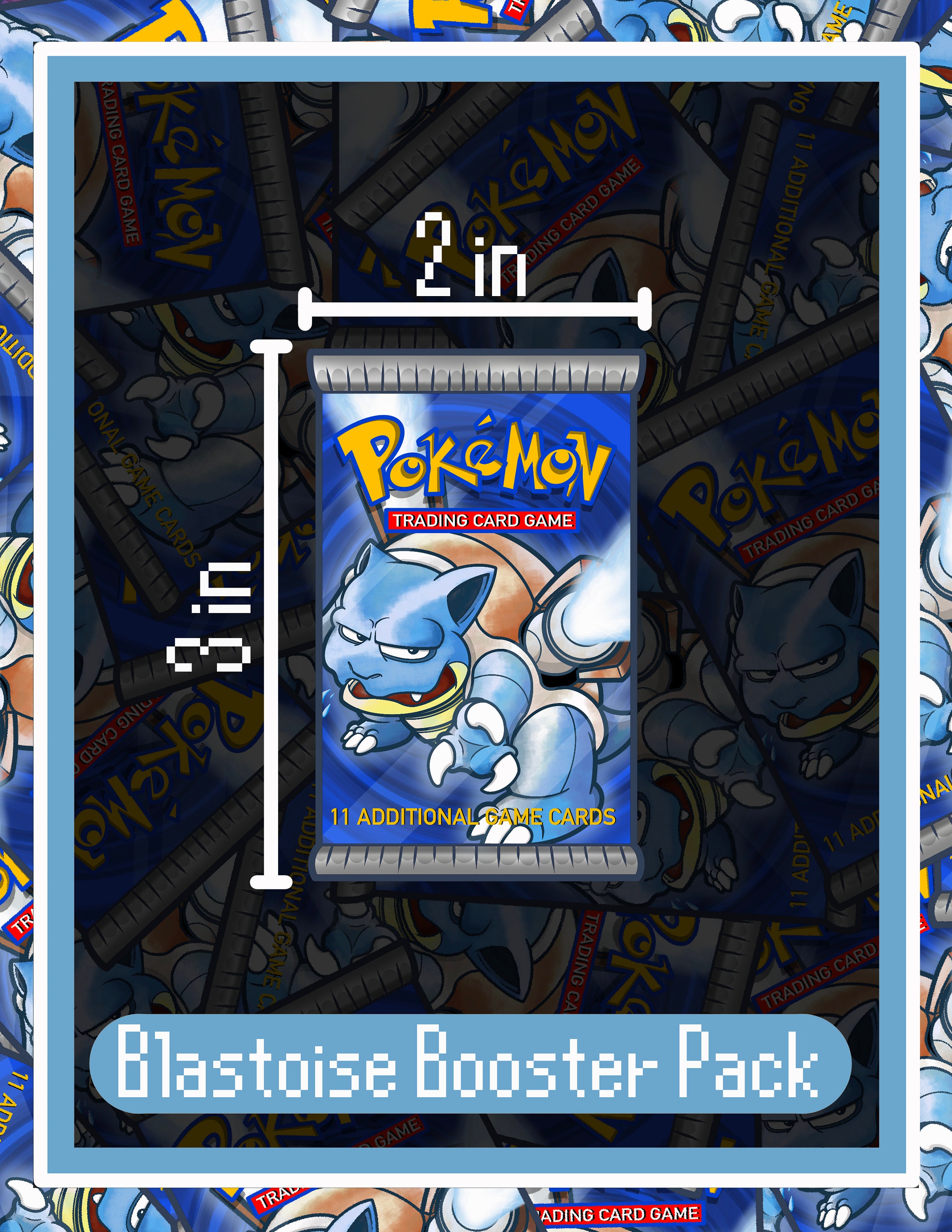 TCG Booster Pack Sticker Base Set Cards Gen 1 Starters 90's First ...