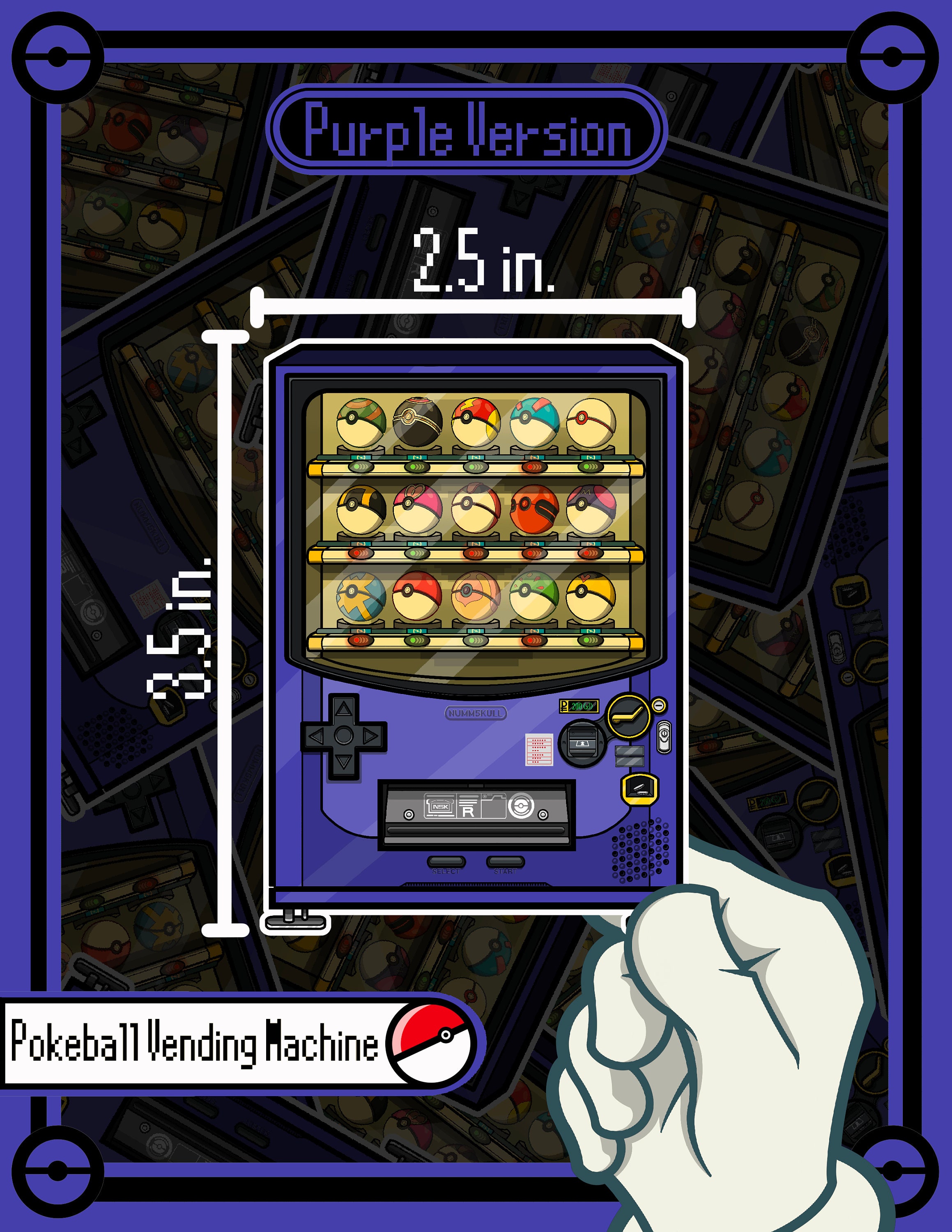 Gameboy Pokeball Vending Machine Sticker - Glossy Vinyl - Etsy