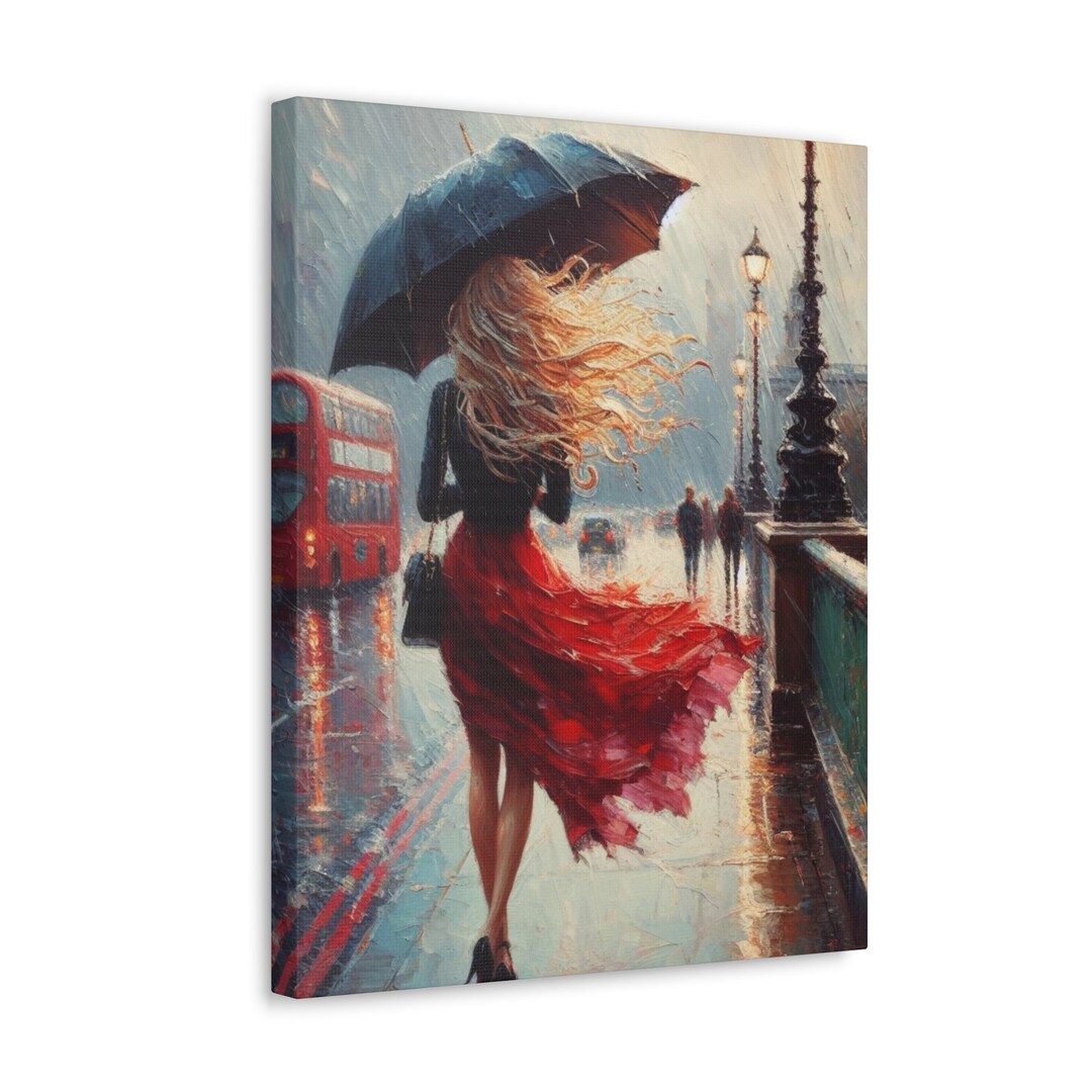 Jenny's Caught in the Rain Canvas Gallery Wraps - Etsy