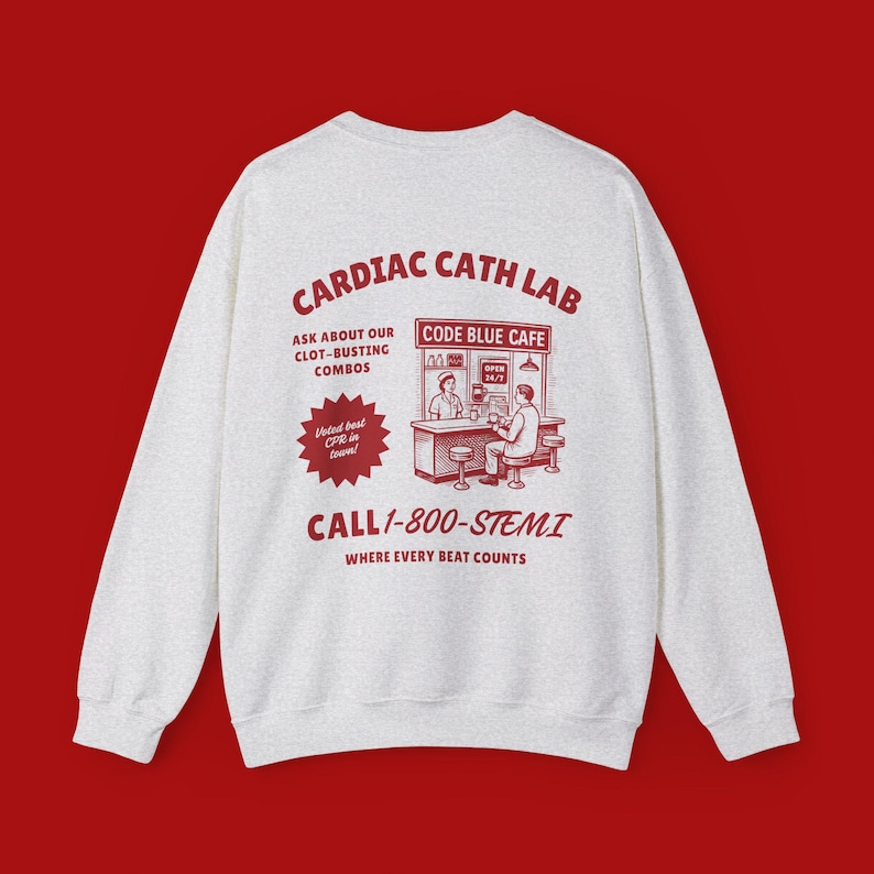 Cardiac Cath Lab Crewneck, Cardiopulmonary Sweatshirt, Cardiology Nurse ...