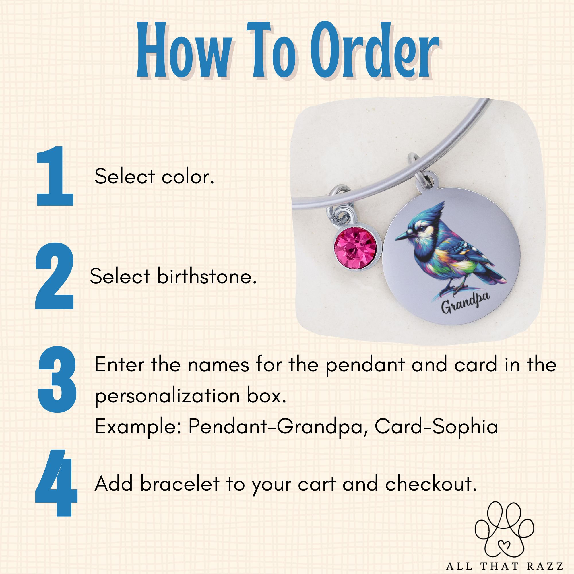 Custom Blue Jay Gift Ideas, Bluejay Bracelet, Jewelry for Blue Jay ...